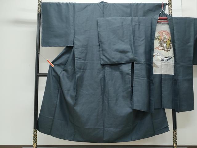 平和屋着物●男性　紬　アンサンブル　100亀甲　正絹　逸品　CAAY9506th