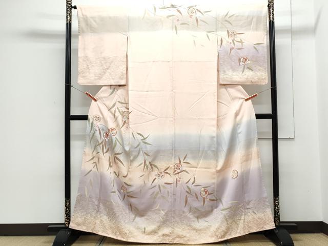 平和屋着物●訪問着　花蝶丸文　暈し染め　金彩　正絹　逸品　CAAY9516th