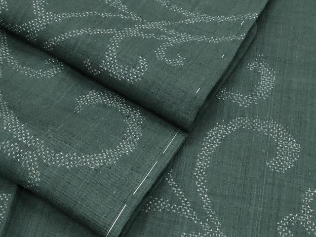 平和屋着物●本場結城紬　重要無形文化財　唐草文　正絹　逸品　CAAY9525th