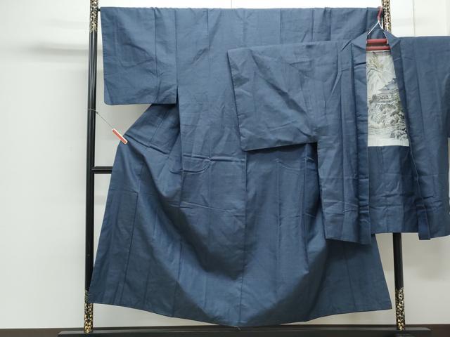 平和屋着物●男性　紬　アンサンブル　100亀甲　正絹　逸品　CAAY9577th