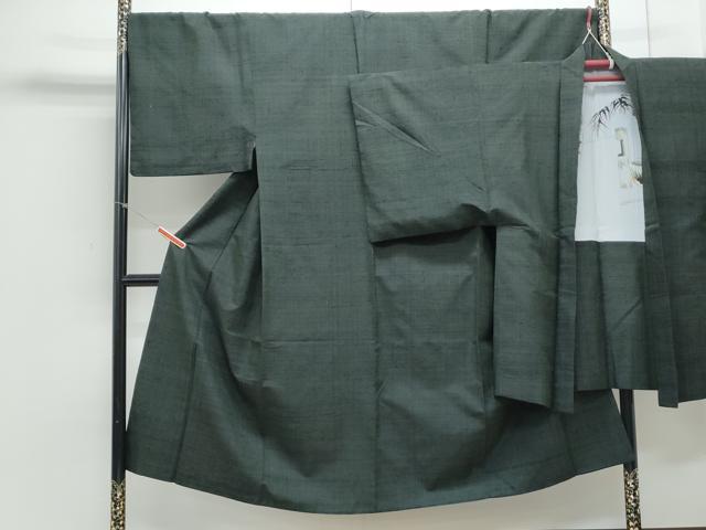 平和屋着物●男性　紬　アンサンブル　色無地　百入茶色　正絹　逸品　CAAY9597th