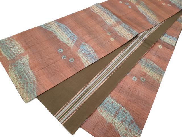 平和屋着物●菅原工房　菅原結作　漢方染紬　全通柄袋帯　絞り　抽象文　正絹　逸品　CAAY9664hy