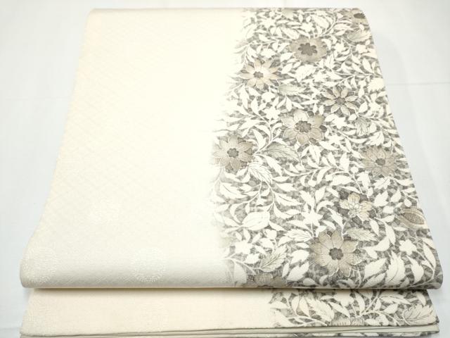 平和屋着物●全通柄袋帯　手描き　枝花文　正絹　逸品　CAAY9680hy