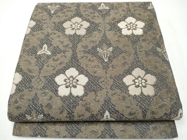 平和屋着物●六通柄袋帯　金色繭　新小石丸　七宝花文　正絹　逸品　CAAY9684hy