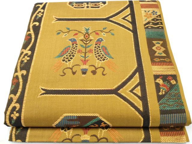 平和屋着物●六通柄　本袋帯　花鳥文　正絹　逸品　CAAY9692hy