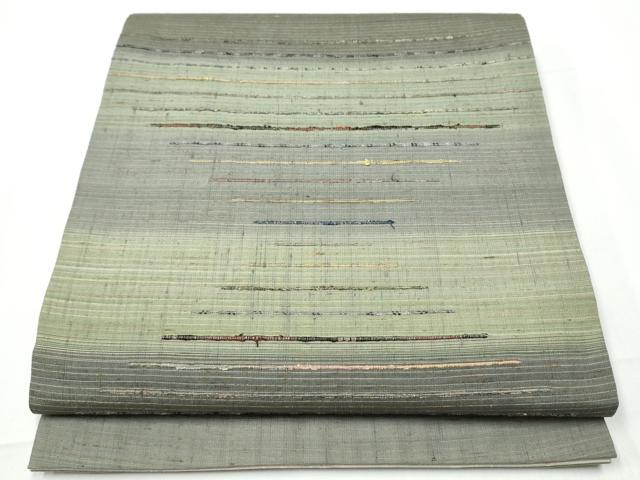 平和屋着物●両面　太鼓柄袋帯　ぜんまい紬　霞文　正絹　逸品　CAAY9700hy