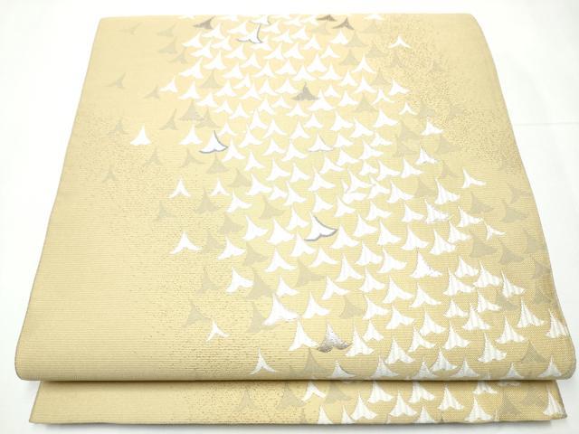 平和屋着物●六通柄袋帯　唐織　飛鳥文　銀糸　正絹　逸品　CAAY9711hy