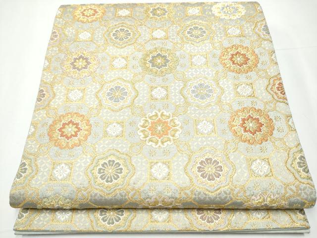 平和屋着物●六通柄袋帯　唐織　蜀江花文　金糸　正絹　逸品　CAAY9731hy