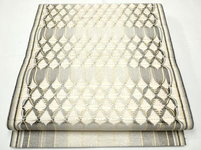 平和屋着物●ひなや工房　くむ・あむ・おる　伊豆蔵明彦　太鼓柄袋帯　もじり織　吉祥文　金銀糸　やまと誂製　正絹　逸品　CAAY9732hy