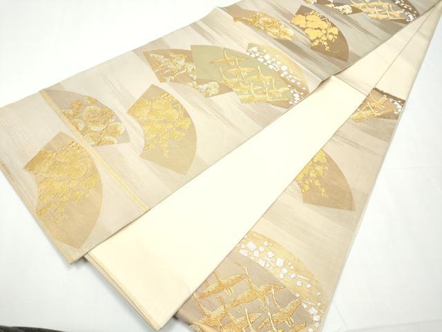 平和屋着物○西陣 川島織物 六通柄 本袋帯 地紙飛鶴