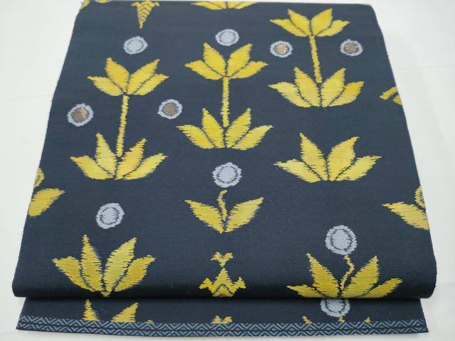 平和屋着物●西陣　服部織物謹製　六通柄袋帯　紬地　手織　綾錦　金糸　正絹　逸品　CAAY9739hy