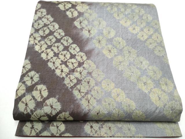 平和屋着物●菅原工房　菅原結作　漢方染紬　両面　全通柄袋帯　蜘蛛絞り　正絹　逸品　CAAY9769hy