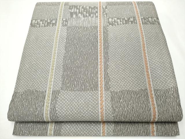 平和屋着物●六通柄袋帯　変わり市松紐文　正絹　逸品　CAAY9778hy