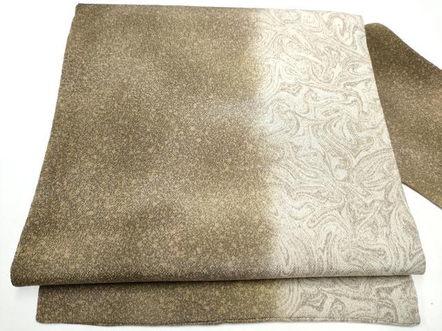 平和屋着物●九寸名古屋帯　墨流し文様　鬼しぼ縮緬　正絹　逸品　CAAY9827hy