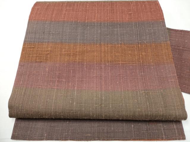 平和屋着物●九寸名古屋帯　作家物　生紬　霞文　正絹　逸品　CAAY9834hy