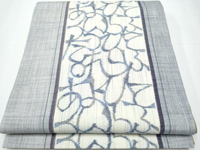 平和屋着物●全通柄袋帯　紬地　文字文　正絹　逸品　CAAY9892hy