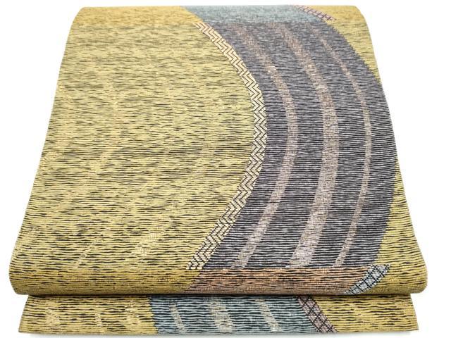 平和屋着物●六通柄袋帯　流水文　金糸　やまと誂製　正絹　逸品　CAAY9912hy