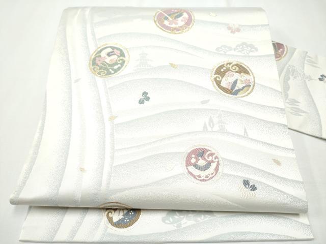 平和屋着物●九寸名古屋帯　唐織　一寸法師　金糸　正絹　逸品　CAAY9917hy