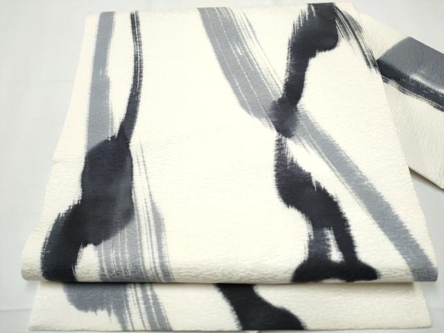 平和屋着物●九寸名古屋帯　抽象文　正絹　逸品　CAAY9925hy