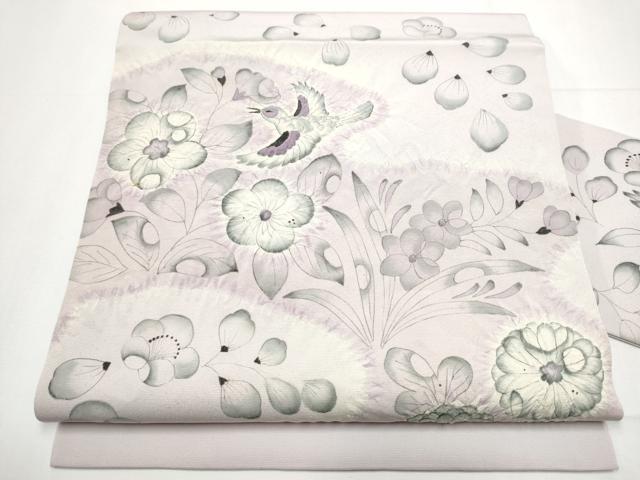 平和屋着物●塩瀬　九寸名古屋帯　絞り　辻が花　金通し地　正絹　逸品　CAAY9964hy