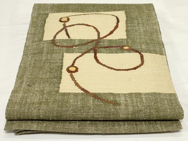 平和屋着物●八寸名古屋帯　紬地　吉祥文　正絹　逸品　未使用　CAAZ0342dy