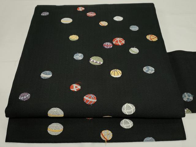 平和屋着物●九寸名古屋帯　唐織　毬　正絹　逸品　未使用　CAAZ0344dy