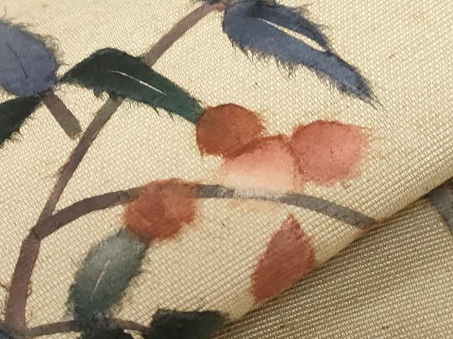 平和屋着物○八寸名古屋帯 紬地 枝木の実 正絹 逸品 CAAZ0386dy