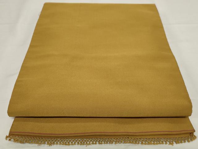 平和屋着物●爪＆#25620；き本綴れ　八寸名古屋帯　黄土色　正絹　逸品　CAAZ0400dy