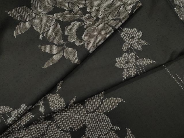 平和屋着物●本場大島紬　薩摩結城　草花文　正絹　逸品　CAAZ0810vf