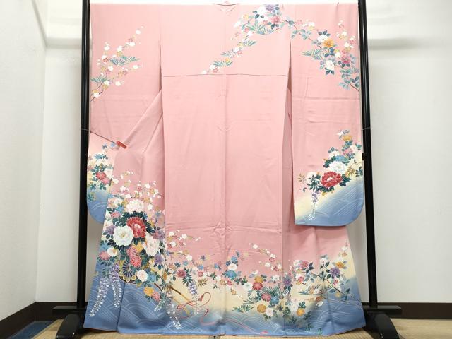 平和屋着物●豪華振袖　友禅　作家物　花車文　正絹　逸品　CAAZ0825vf