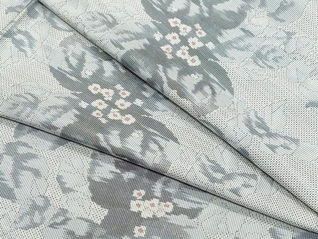 平和屋着物●本場大島紬　白大島　7マルキ　草花文　総絣　正絹　逸品　CAAZ0827vf