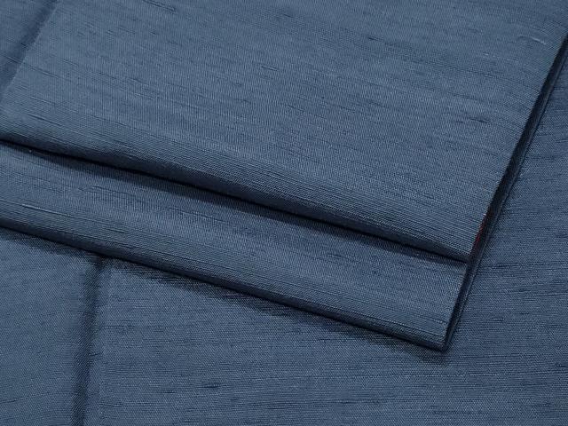 平和屋着物●上質な紬　色無地　青褐色　正絹　逸品　CAAZ0852vf
