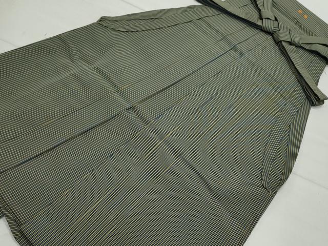 平和屋着物●男性　馬乗り袴　縞　正絹　逸品　CAAZ0862vf