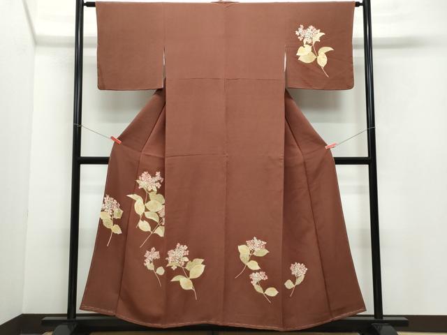 平和屋着物●訪問着　枝花文　金彩　鬼しぼ縮緬　正絹　逸品　未使用　CAAZ0872vf