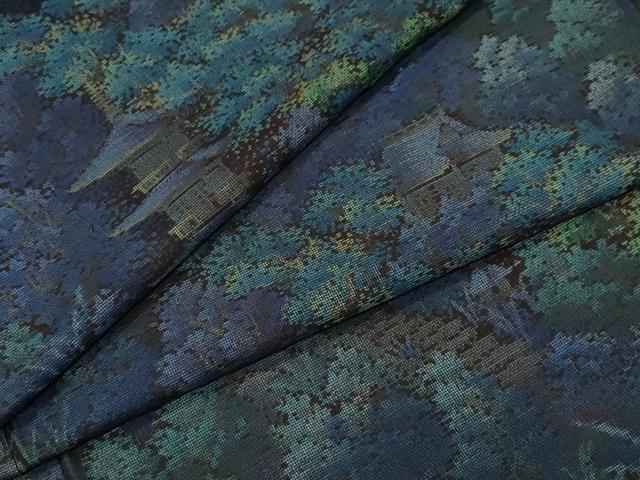 平和屋着物●本場大島紬　9マルキ　風景草木文　正絹　逸品　CAAZ0902vf