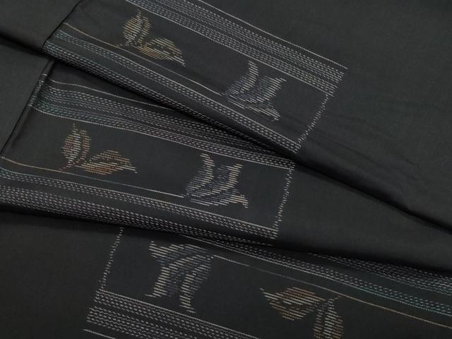 平和屋着物●本場大島紬　横段吉祥文　正絹　逸品　CAAZ0909vf