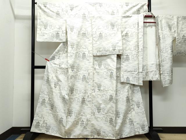 平和屋着物●本場村山大島紬　アンサンブル　風景文　正絹　逸品　CAAZ0920vf