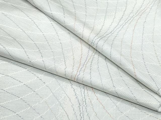 平和屋着物●本場大島紬　白大島　9マルキ　流線文　ロング丈　正絹　逸品　CAAZ0922vf