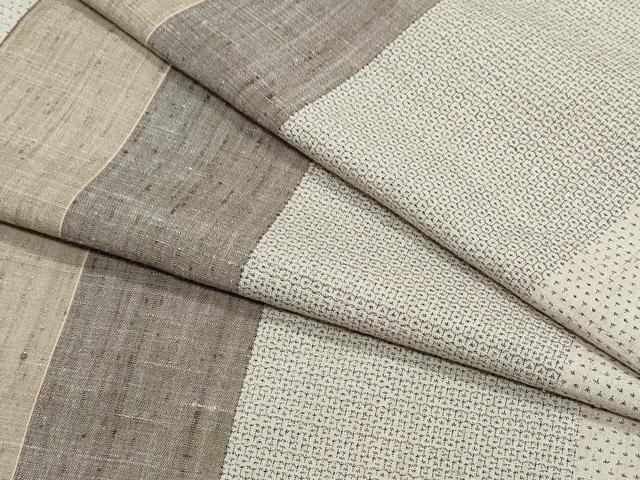 平和屋着物●結城紬　100亀甲　縞　正絹　逸品　CAAZ0924vf