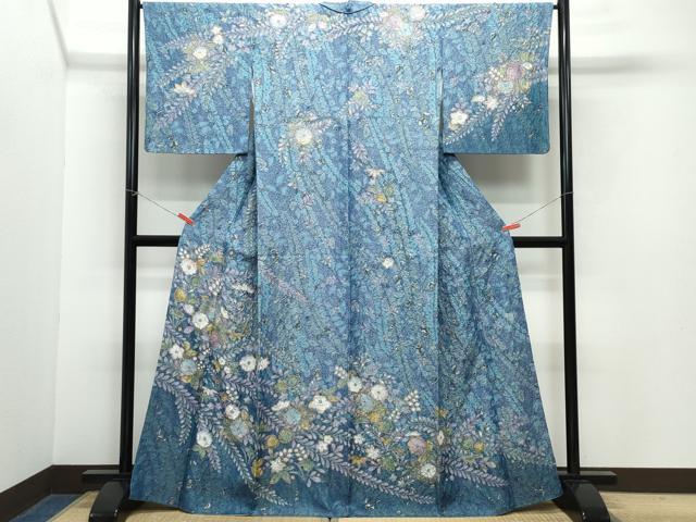 平和屋着物●訪問着　作家物　辻が花　銀通し地　正絹　逸品　CAAZ0929vf