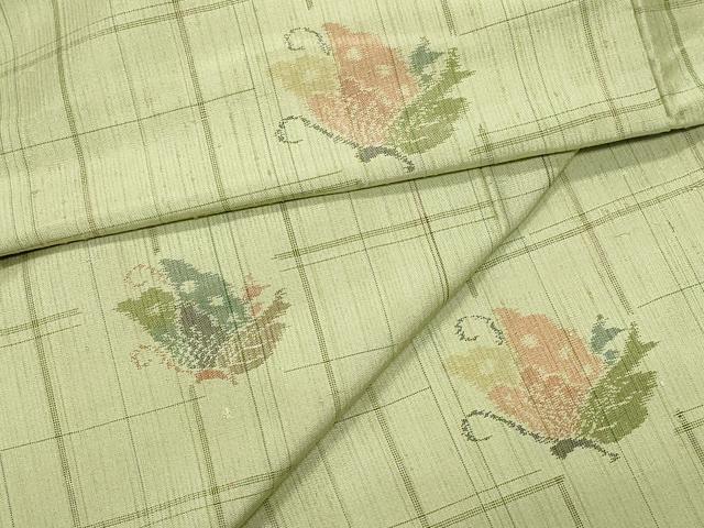 平和屋着物●上質な紬　舞蝶文　正絹　逸品　未使用　CAAZ0936vf