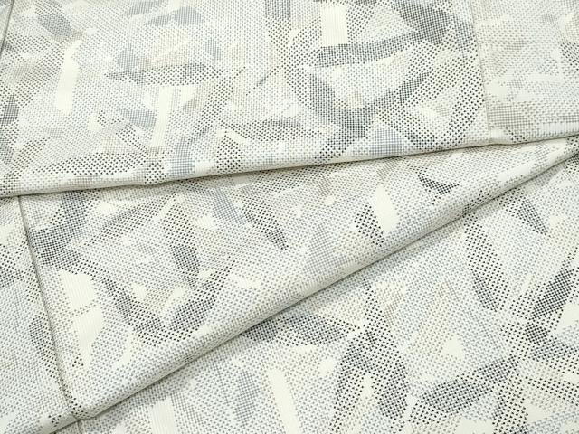 平和屋着物●本場大島紬　白大島　7マルキ　舞葉文　正絹　逸品　CAAZ0957vf