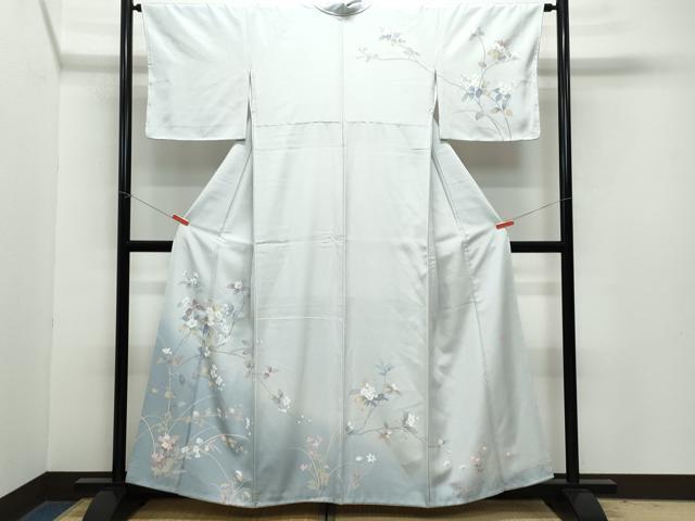 平和屋着物●訪問着　友禅　作家物　枝花文　暈し染め　正絹　逸品　CAAZ0963vf