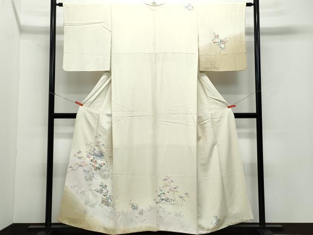 平和屋着物●訪問着　風景草花文　正絹　逸品　CAAZ0983vf