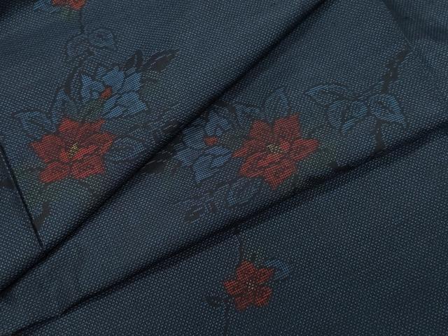 平和屋着物●本場大島紬　9マルキ　枝花文　正絹　逸品　未使用　CAAZ0990vf