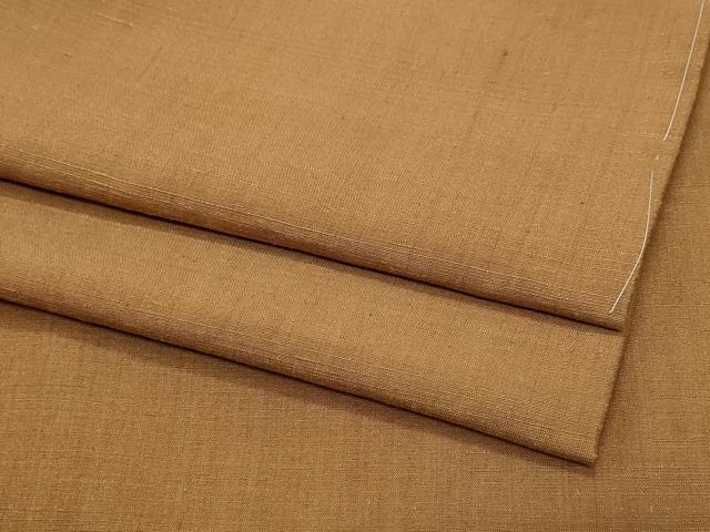 平和屋着物●上質な紬　色無地　渋紙色　正絹　逸品　CAAZ1014vf