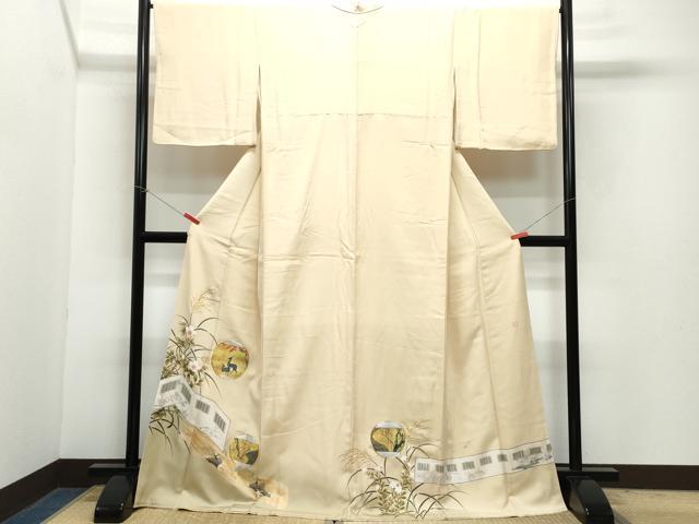 平和屋着物●豪華色留袖　作家物　駒刺繍　屏風鹿草花文　金彩　正絹　逸品　CAAZ1022vf