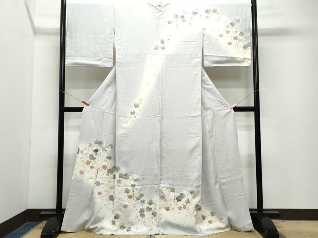 平和屋着物●訪問着　花唐草文　暈し染め　金彩　正絹　逸品　CAAZ1035vf