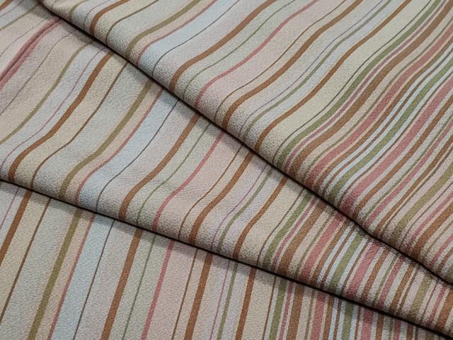 平和屋着物●上質な小紋　縞　正絹　逸品　CAAZ1040vf