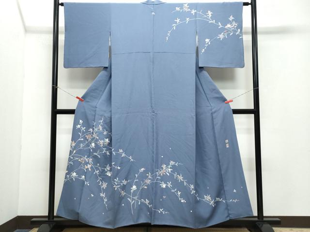 平和屋着物●京加賀友禅　百貫達雄　訪問着　枝花文　正絹　逸品　CAAZ1054vf